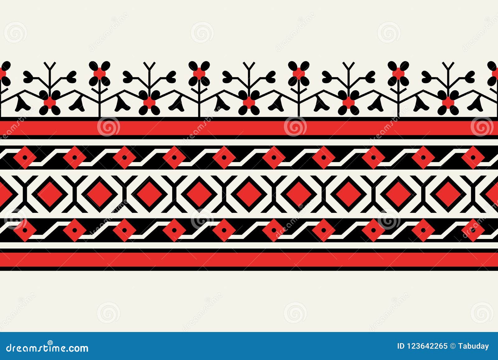 Floral blockprint border. stock vector. Illustration of embroidery ... Floral blockprint border. stock vector. Illustration of embroidery ...