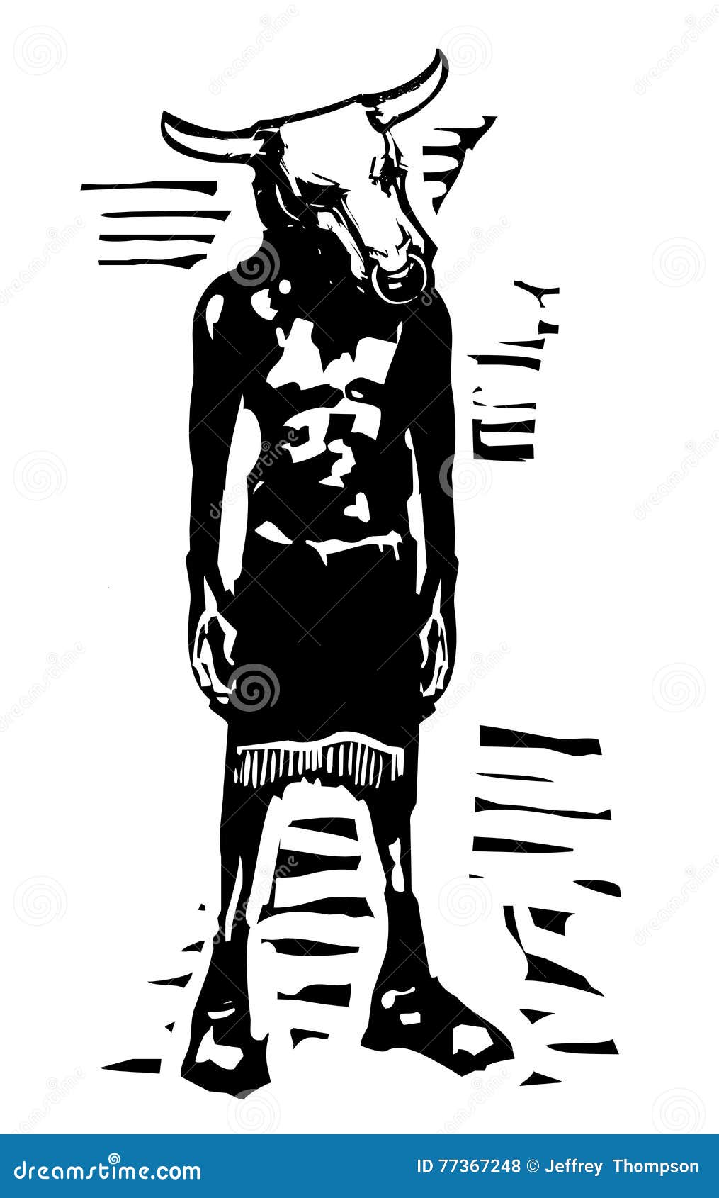 Greek Minotaur From Crete Cartoon Vector | CartoonDealer.com #195790183