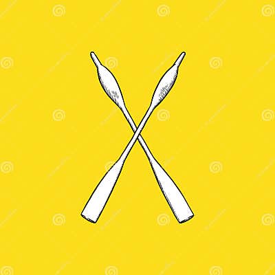 Woodcut Illustration of an Oar Drawing. - Vector Stock Vector ...