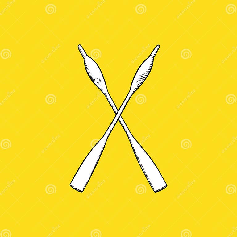 Woodcut Illustration of an Oar Drawing. - Vector Stock Vector ...