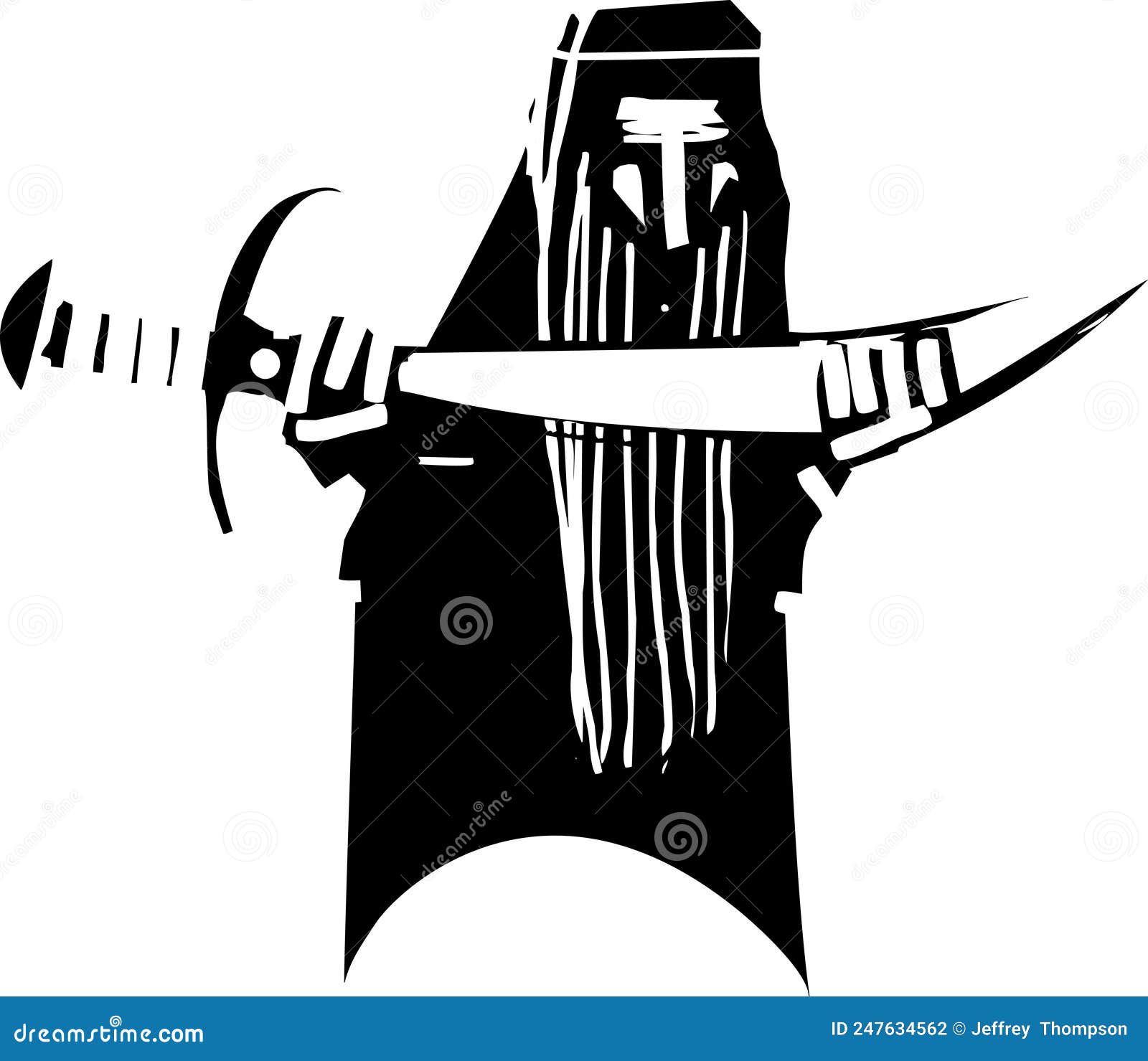 Woodcut Style Dwarf with a Scimatar Stock Vector - Illustration of ...