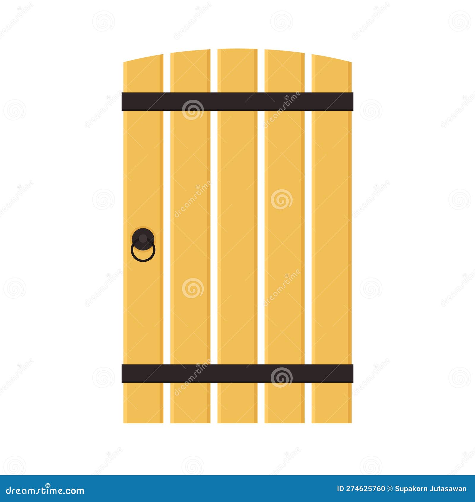 Old Wooden Door Vector Illustration Isolated. Stock Vector ...