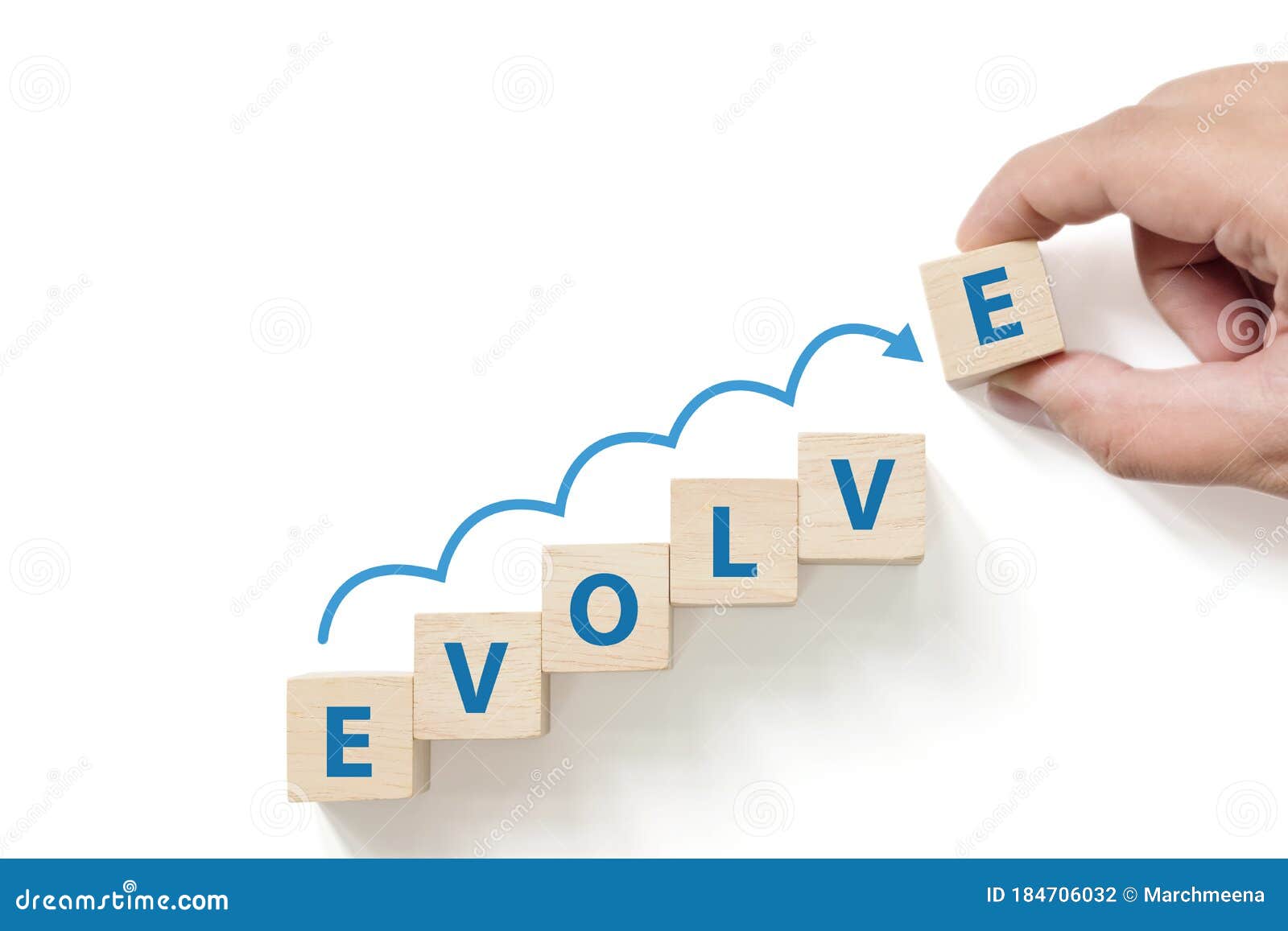 EVOLVE Word Made With Wooden Blocks Concept Stock Photo | CartoonDealer ...