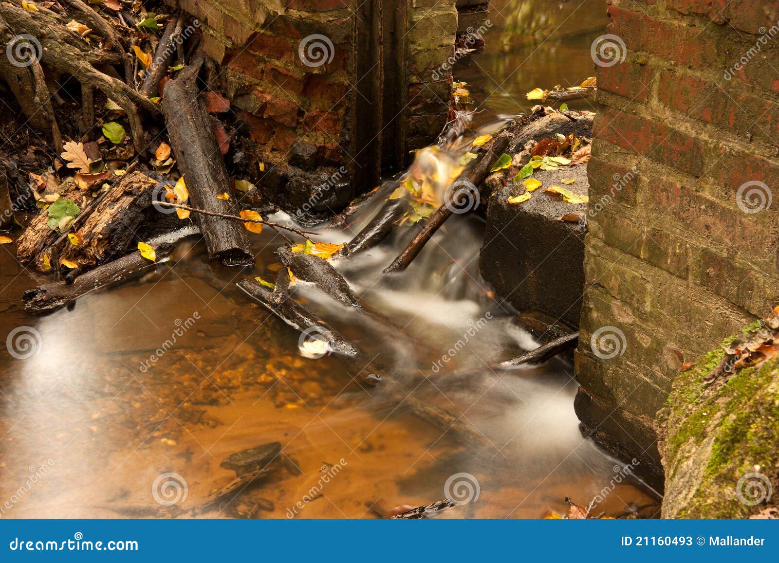 Wooded River in the Broken Dam Stock Image - Image of ruin, waterfall ...