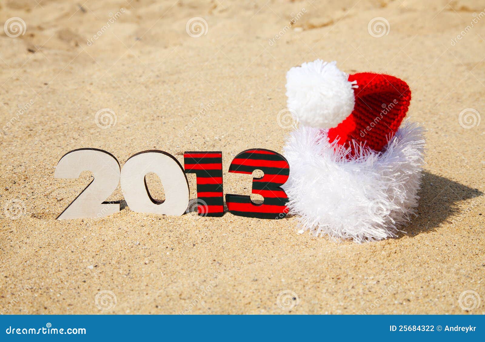 Wooden 2013 Year Number and Santa S Hat Stock Photo - Image of wooden ...