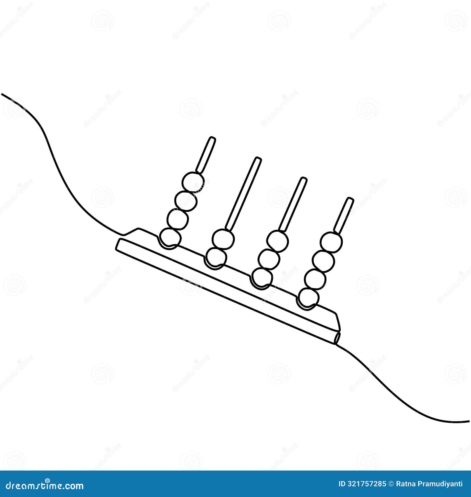 Wooden Abacus Calculation in One Line Art Drawing Stock Vector ...
