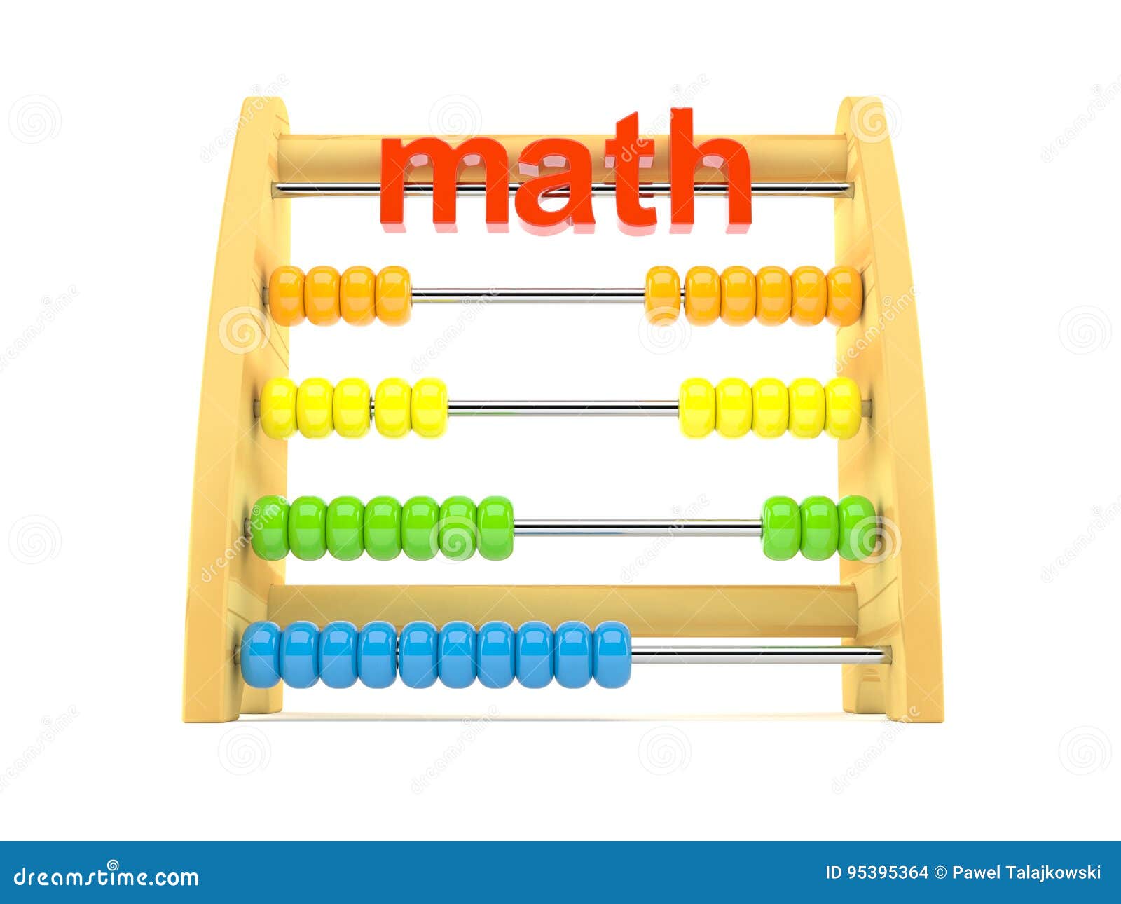 Wooden Abacus with Math Text Stock Illustration - Illustration of ...