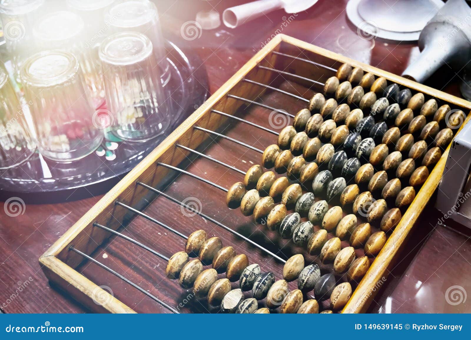 Wooden abacus in shop stock image. Image of finance - 149639145