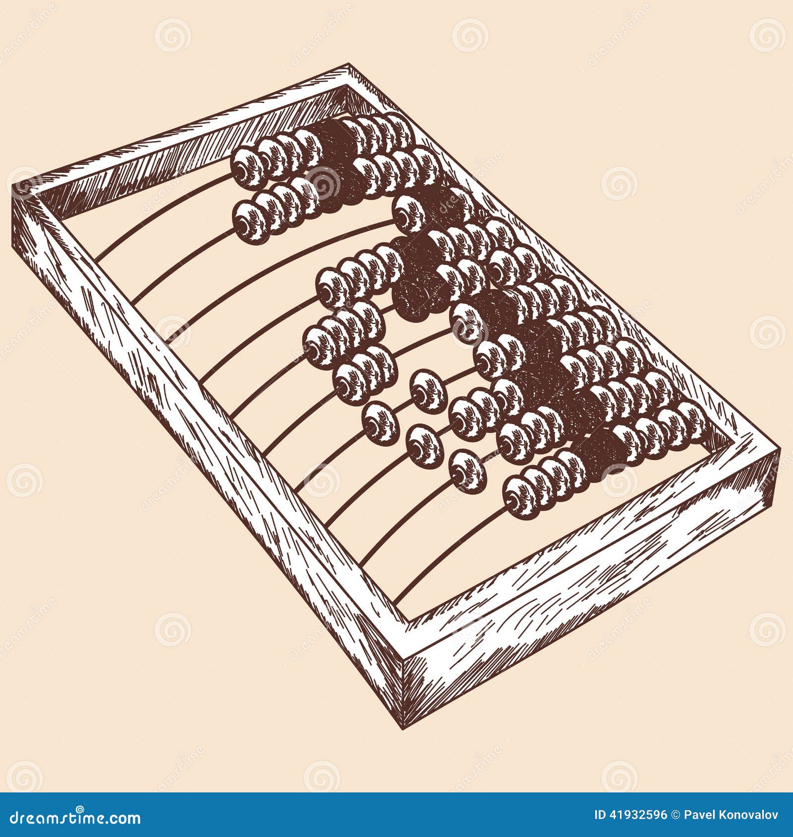 Wooden abacus sketch stock vector. Illustration of drawing - 41932596