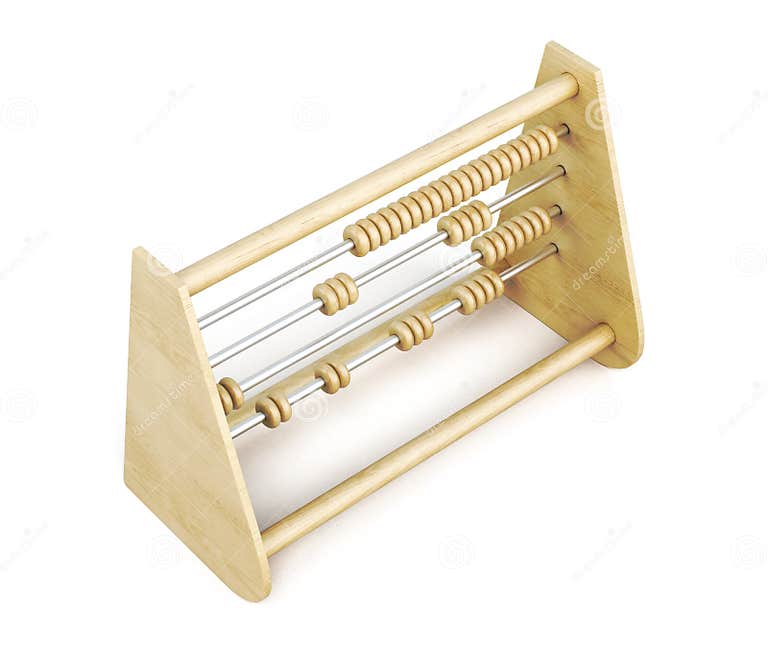 Wooden Abacus Top View on a White Background. 3d Render Stock ...