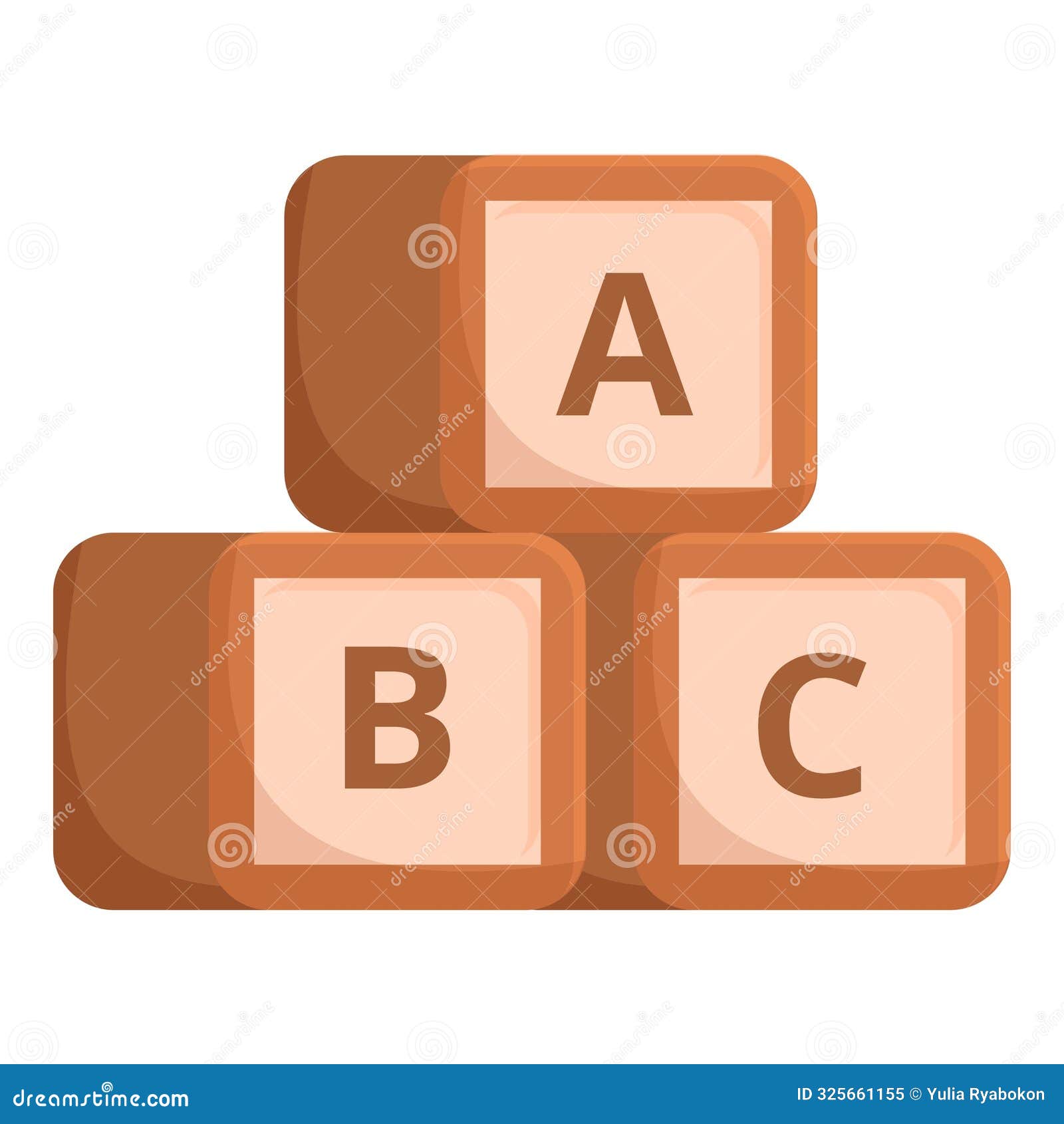 Wooden Abc Blocks Forming a Pyramid Shape Stock Vector - Illustration ...