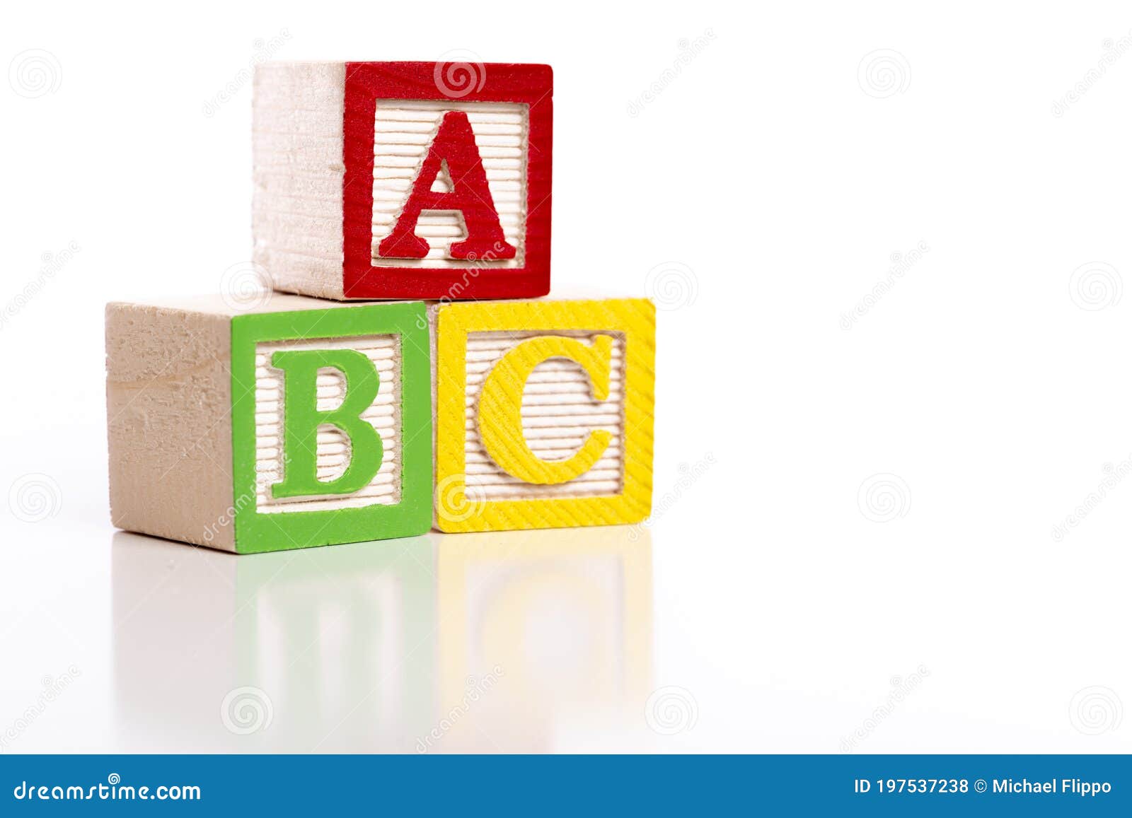 Wooden ABC Blocks on White Background Stock Photo - Image of stack ...