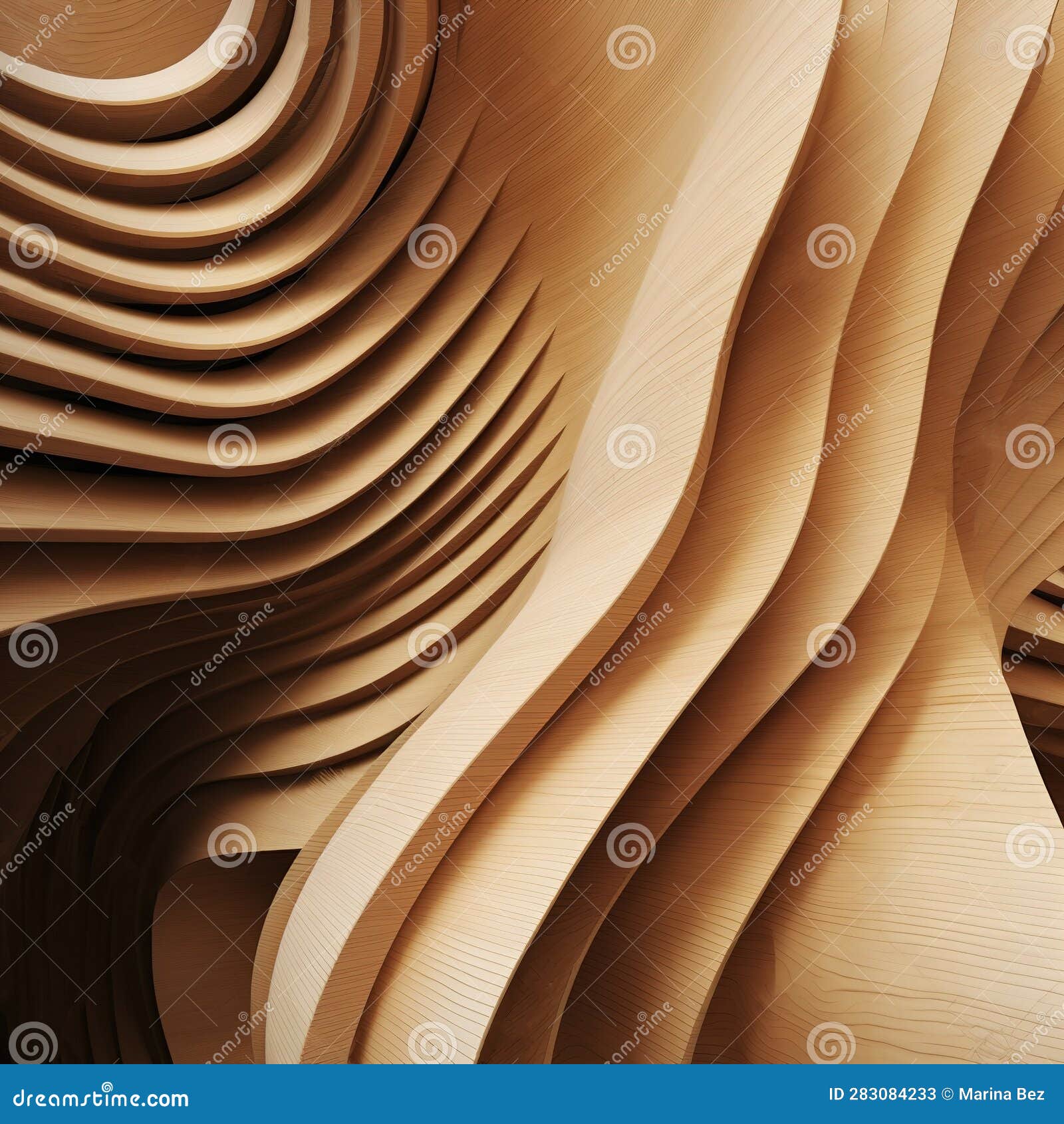 Wooden Abstract Architectural Forms. Futuristic Architecture Stock ...
