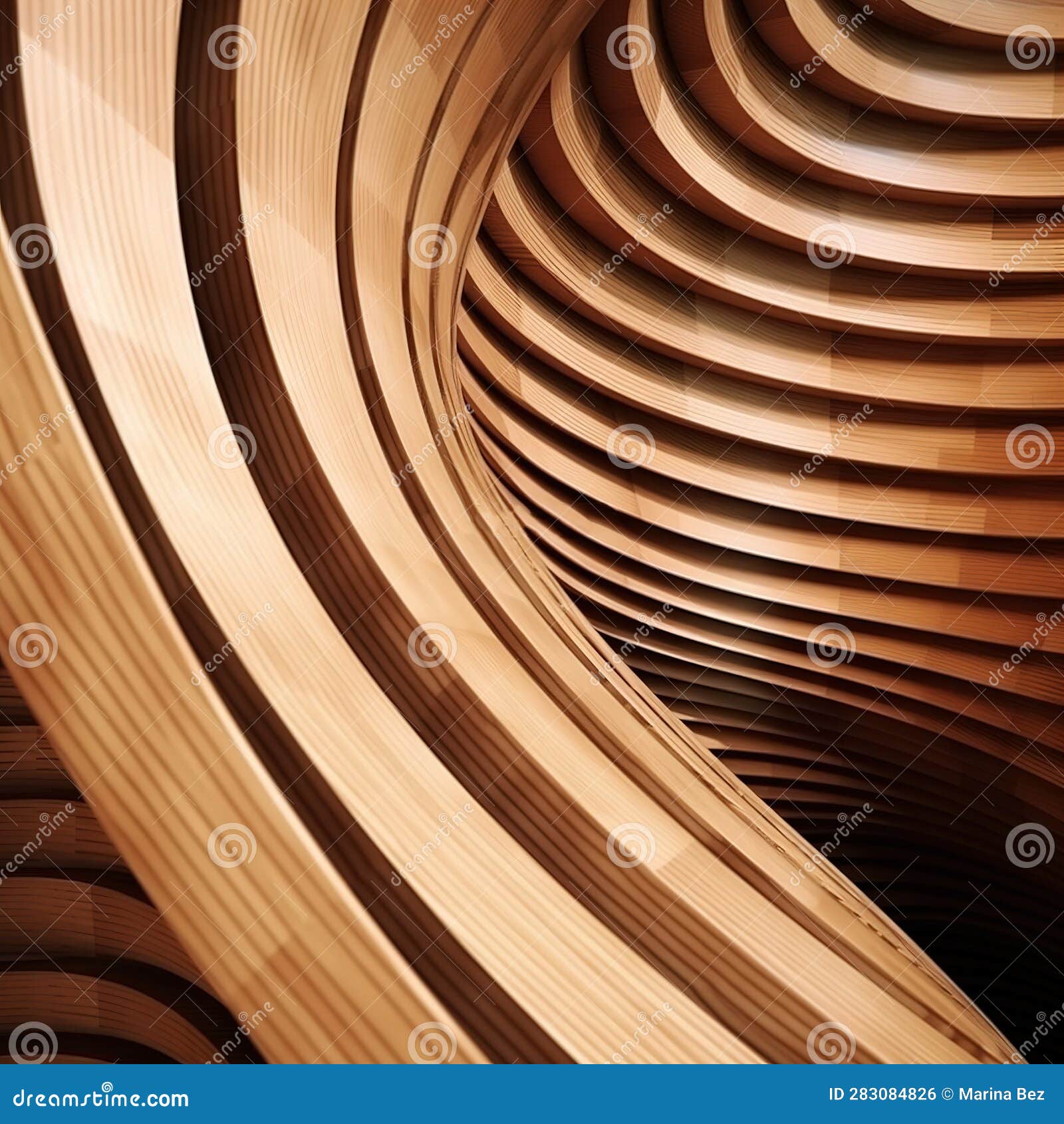 Wooden Abstract Architectural Forms. Futuristic Architecture Stock ...