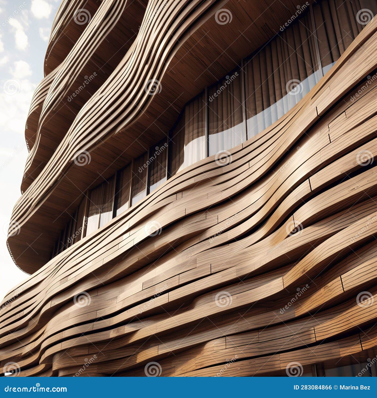 Wooden Abstract Architectural Forms. Futuristic Architecture Stock ...