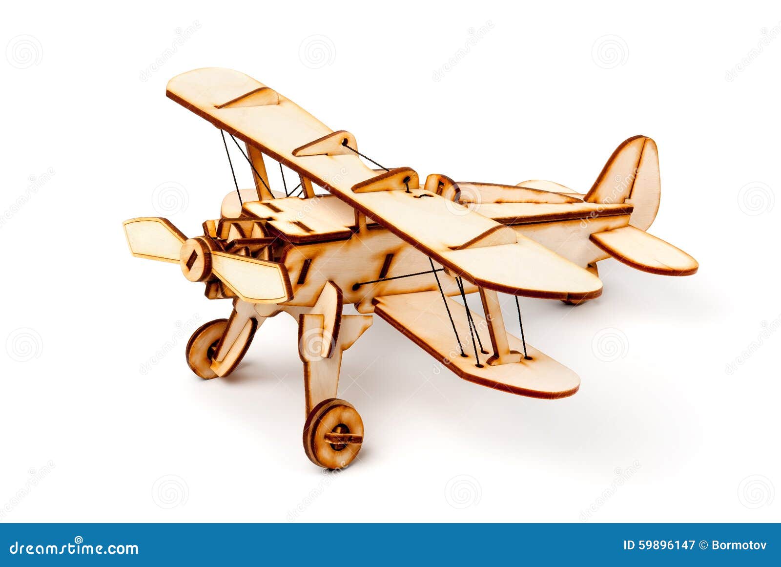 Wooden Airplane Model On White Background Stock Image - Image of ...