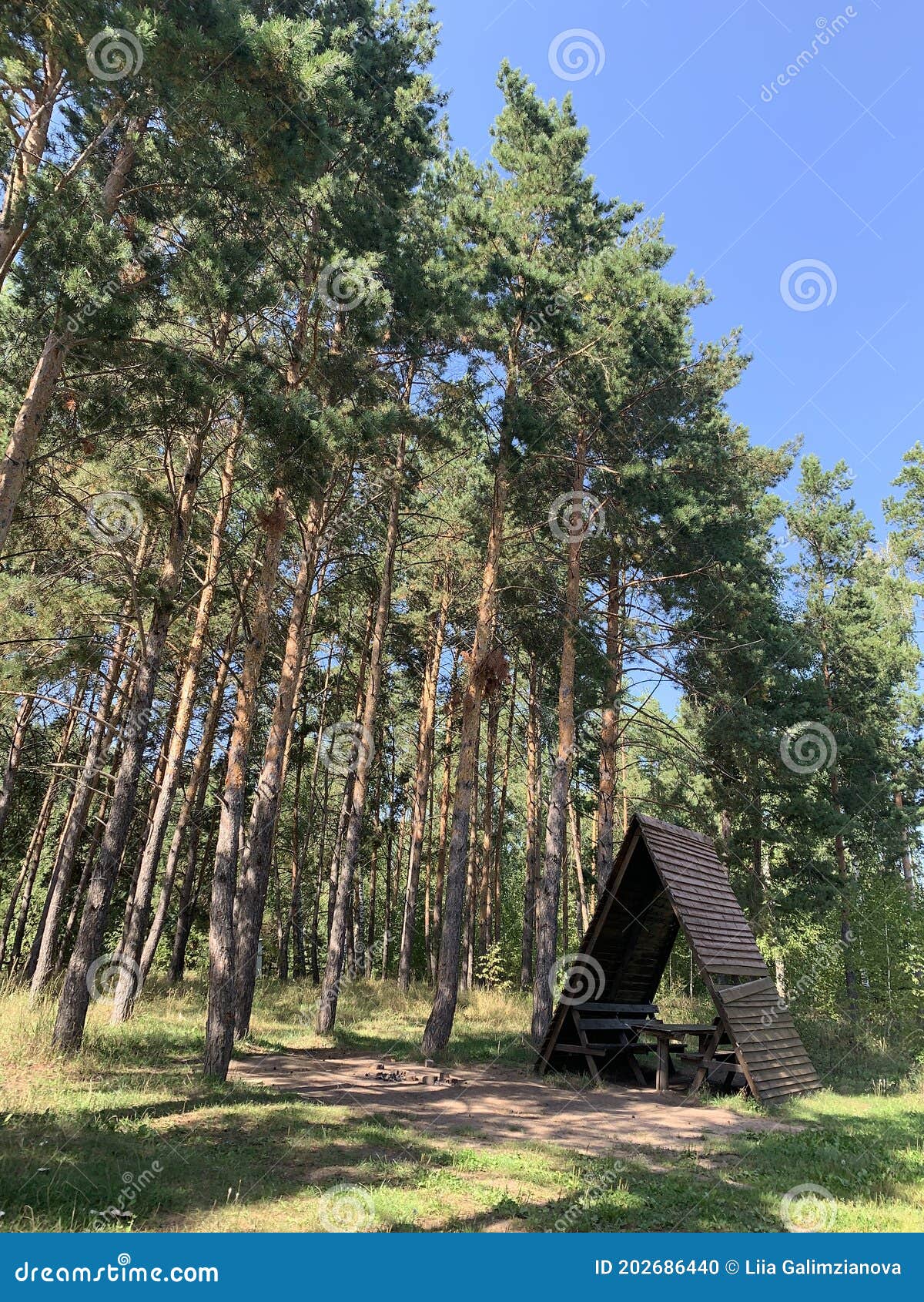 Wooden Alcove Shelter from the Sun Stock Photo - Image of sunny ...