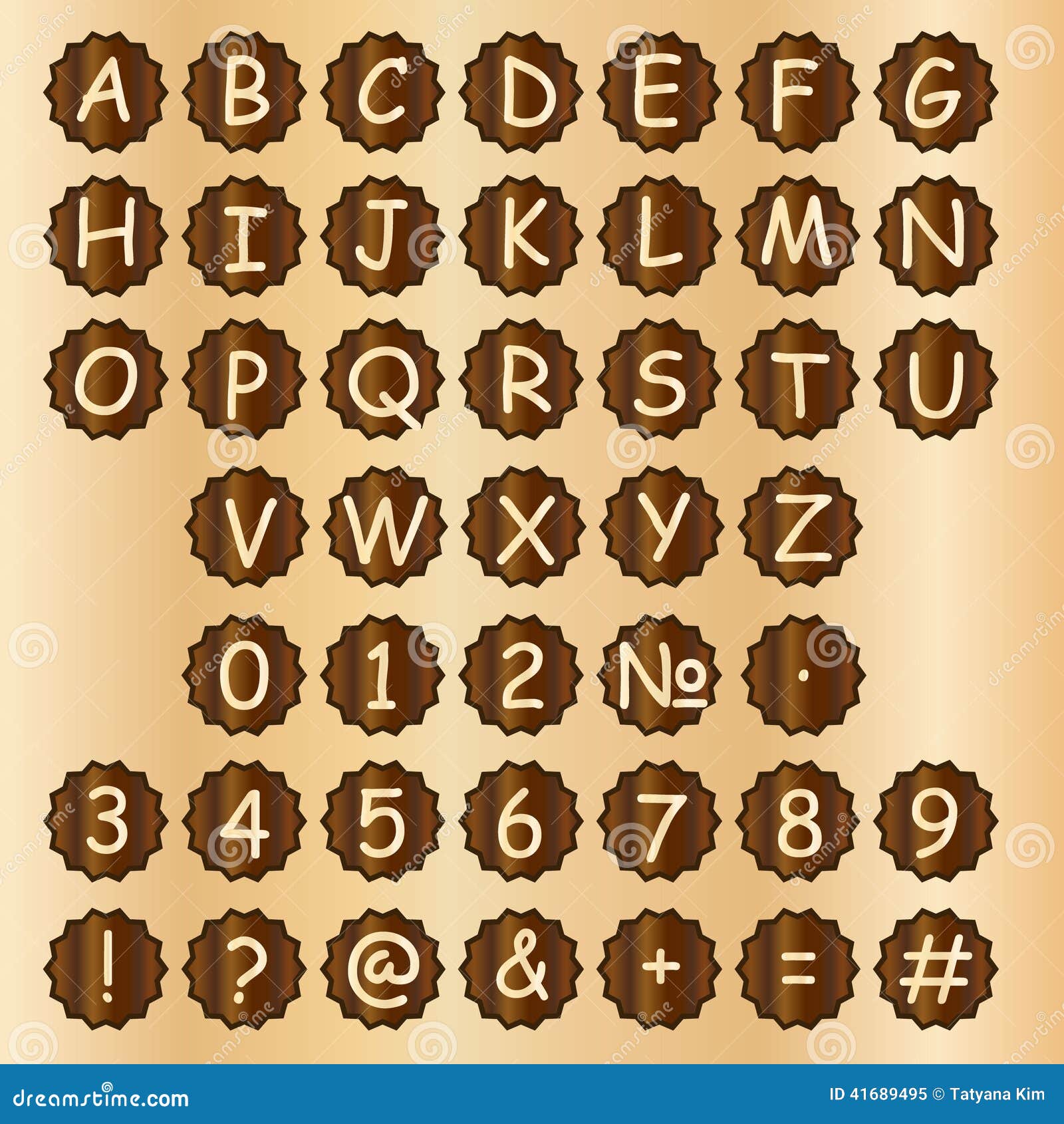 Wooden Alphabet Blocks with Letters and Numbers. Stock Vector ...