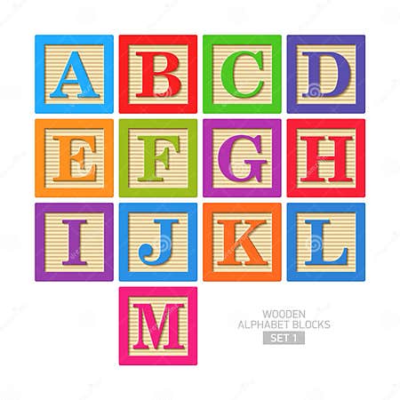 Wooden alphabet blocks stock vector. Illustration of shape - 33332019
