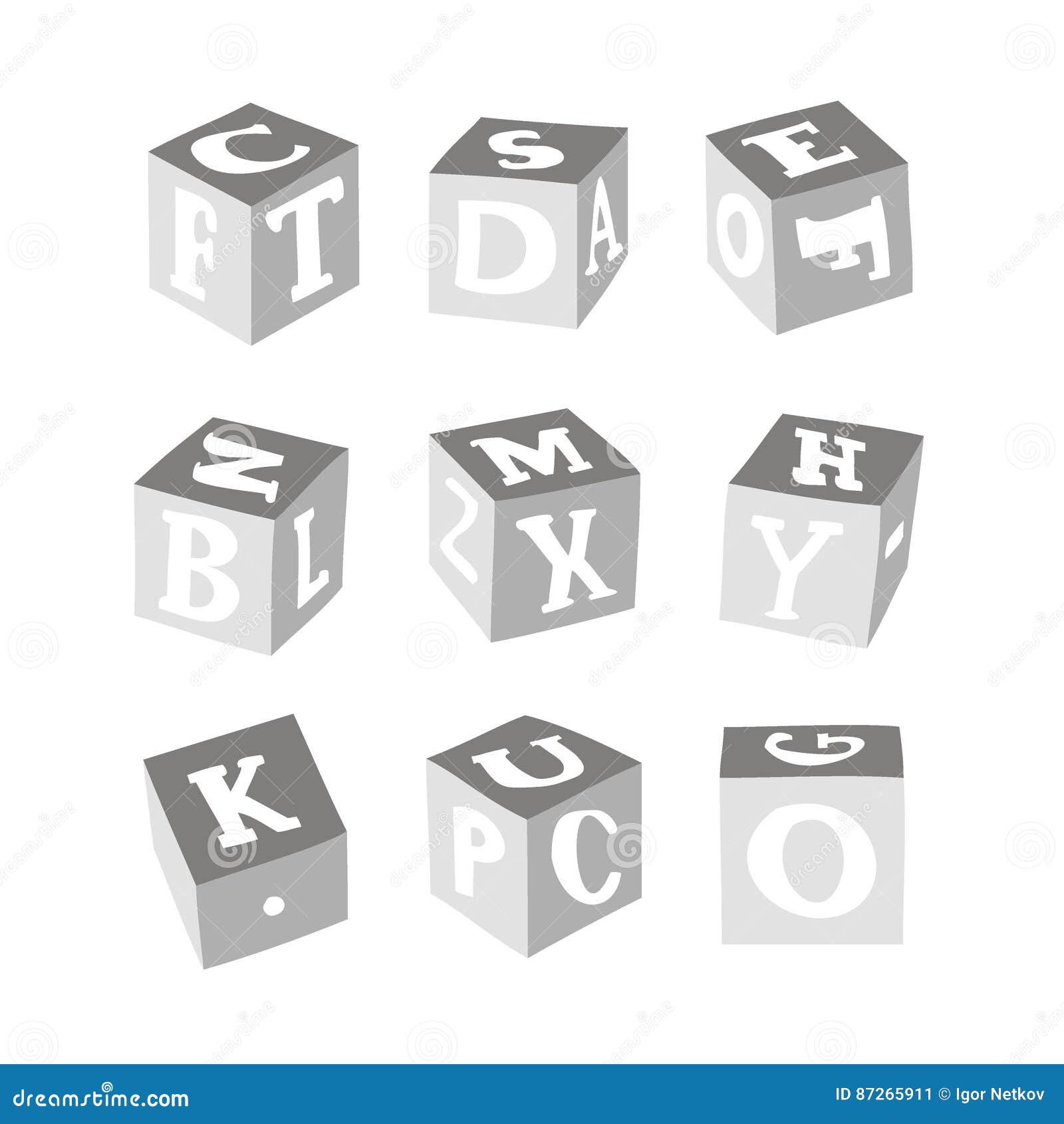 Wooden alphabet blocks stock vector. Illustration of baby - 87265911