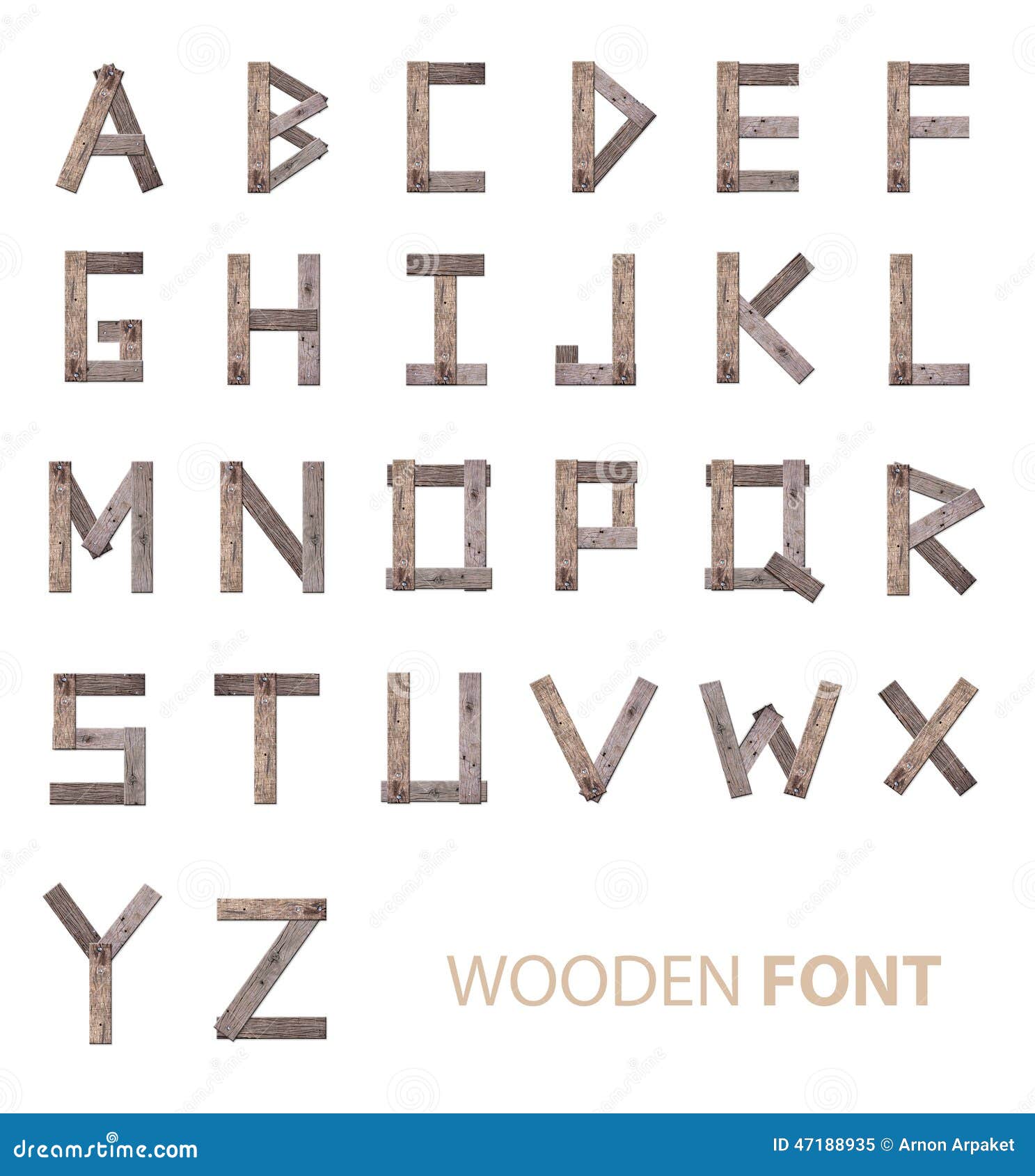 Wooden alphabet fonts stock image. Image of white, plank - 47188935