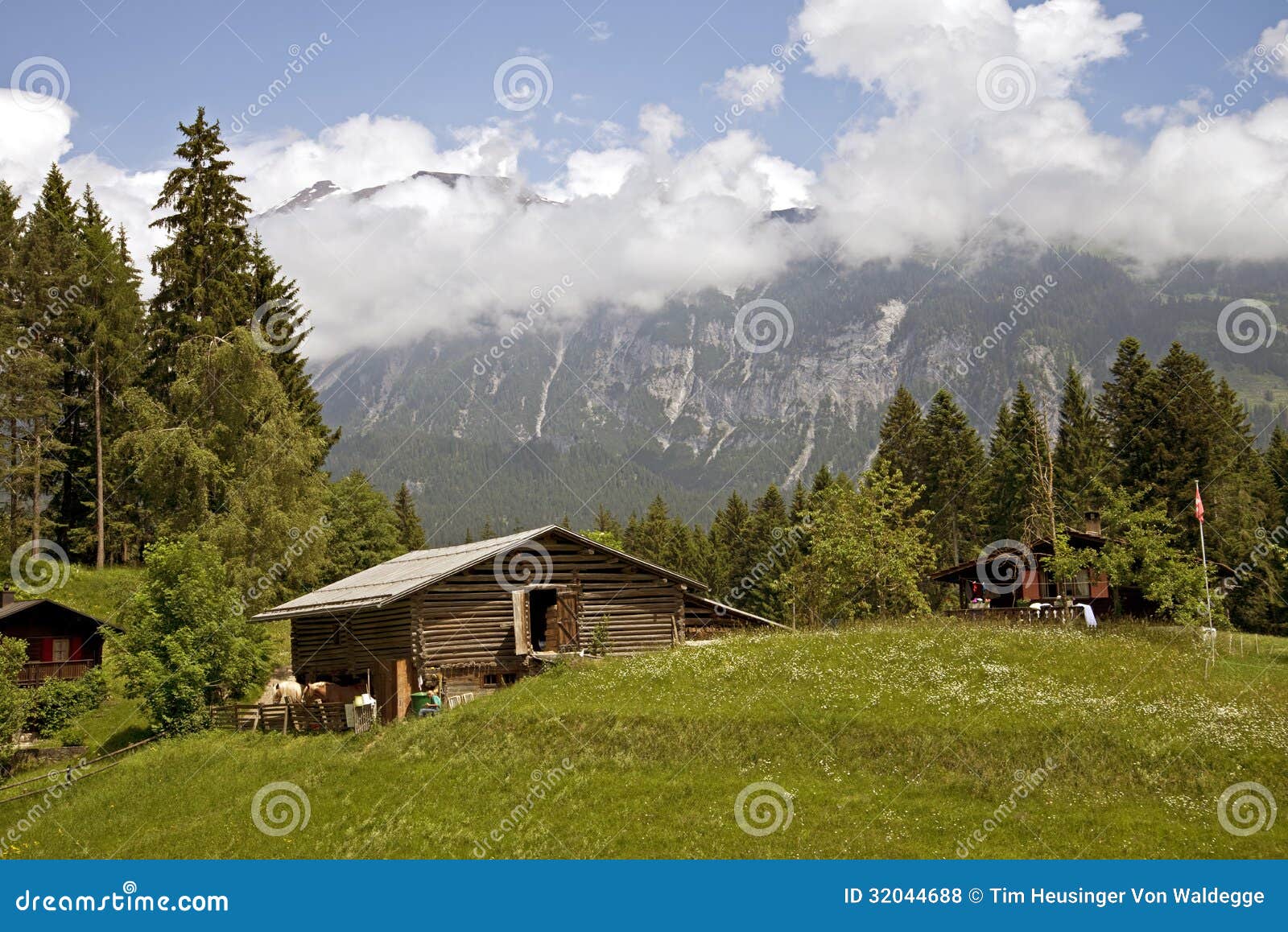 Wooden alpine house stock photo. Image of boards, mountains - 32044688