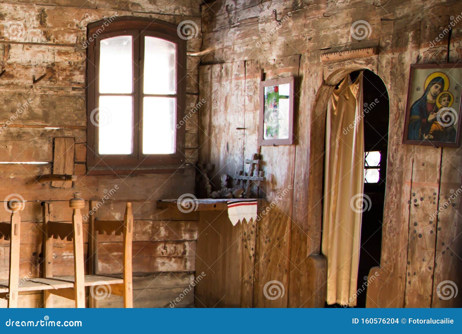 Wooden altar old monastery stock photo. Image of christianity - 160576204