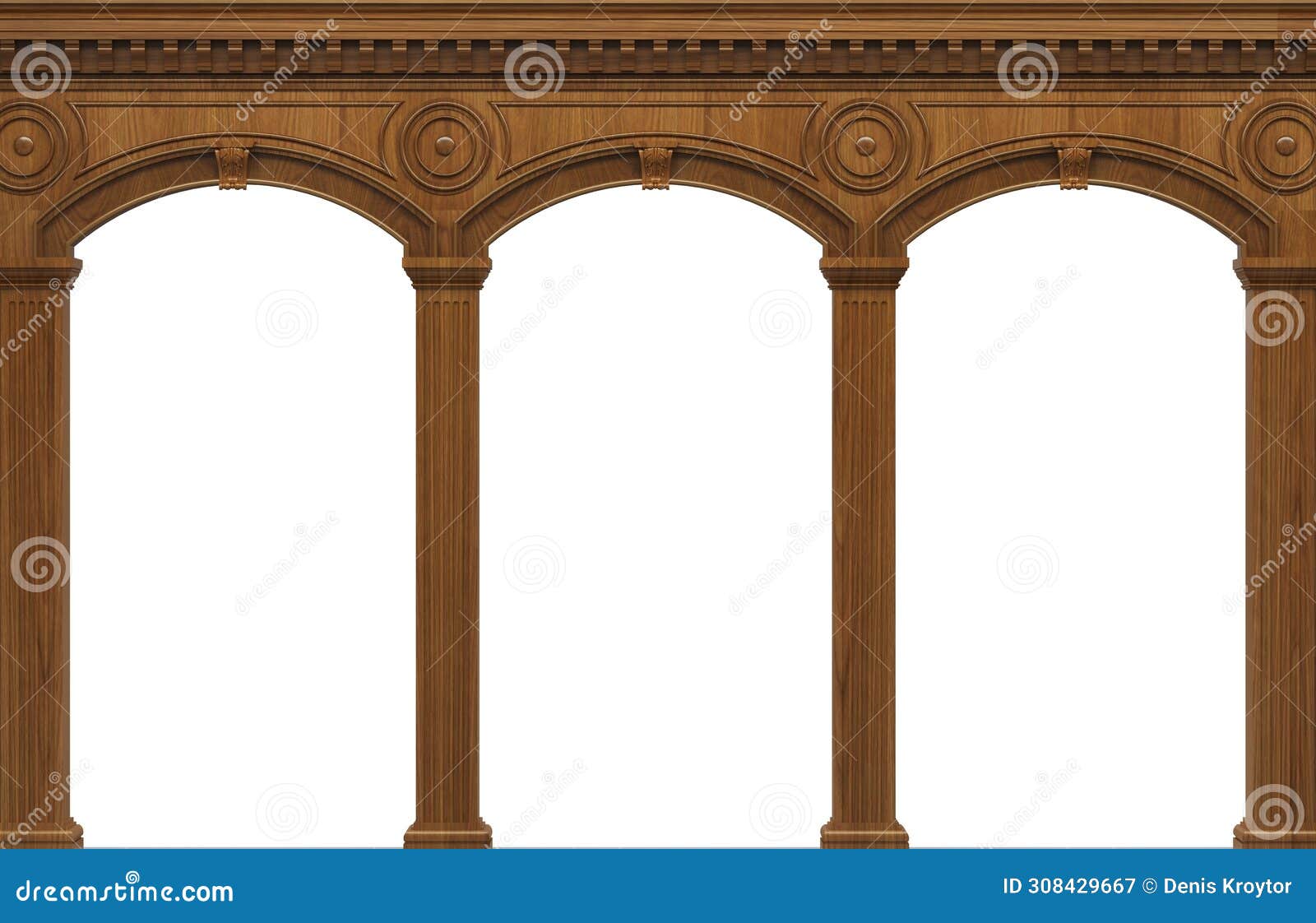 Antique Arcade. Architecture Arch With Stone Pillars, Classic Roman Or ...