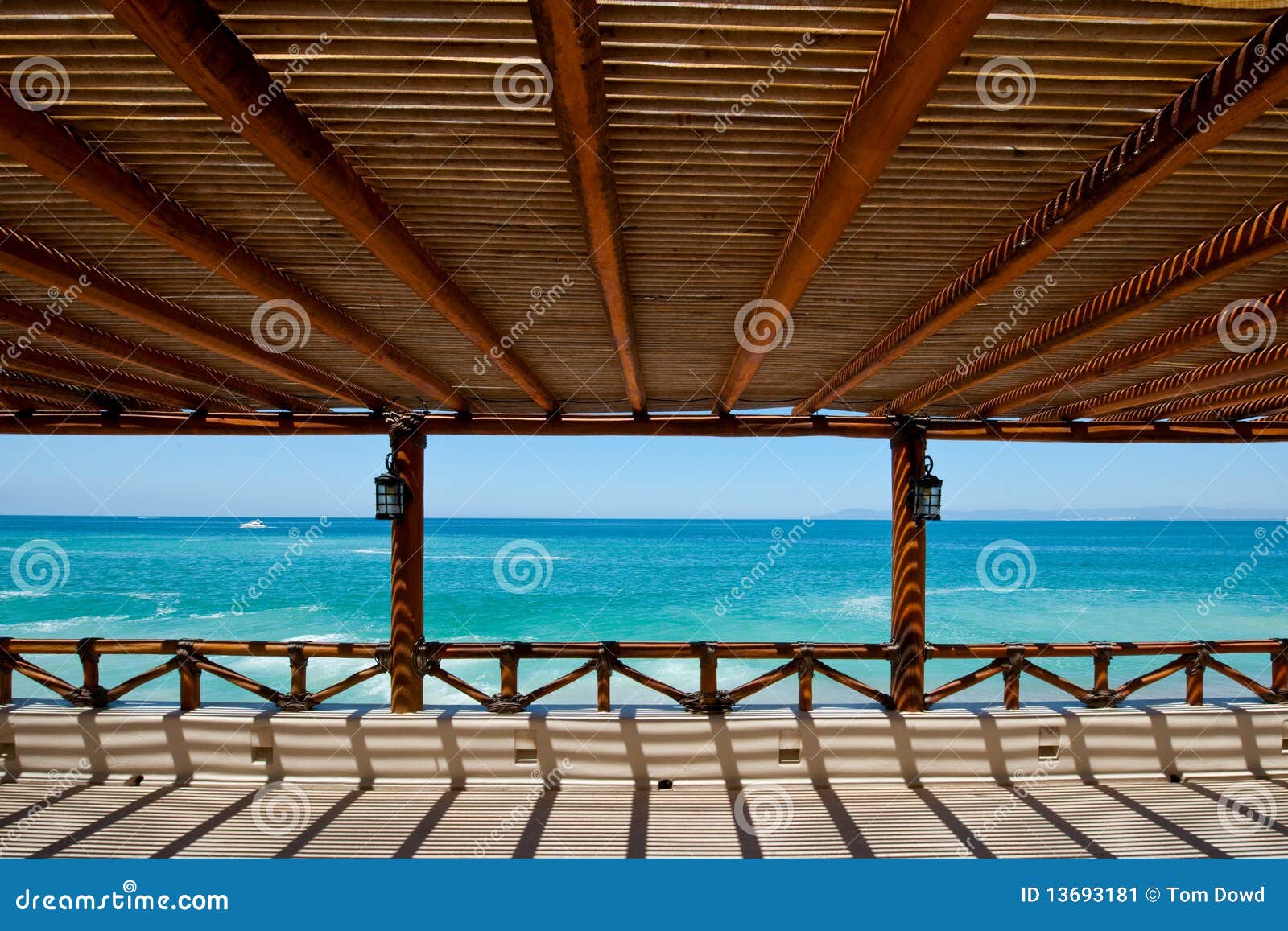 Wooden arbor and sea stock image. Image of canopy, shoreline - 13693181