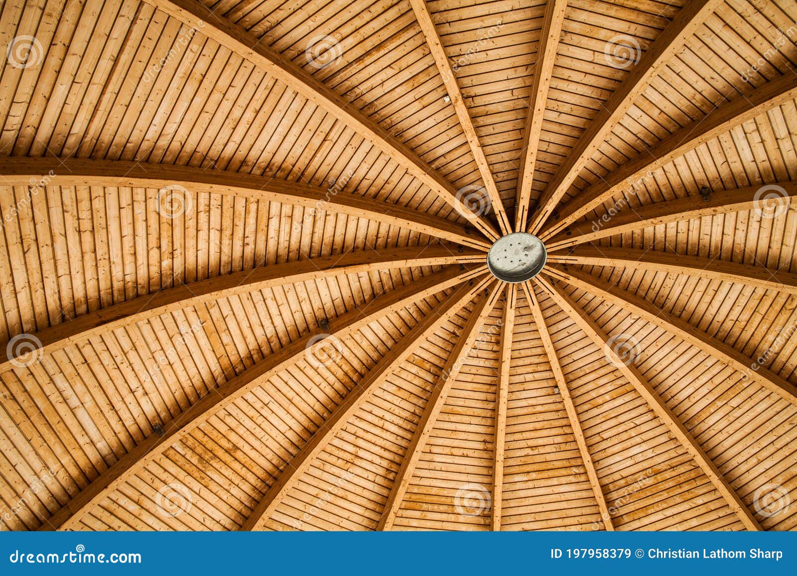 Wooden Arc Ceiling stock image. Image of ceiling, central - 197958379