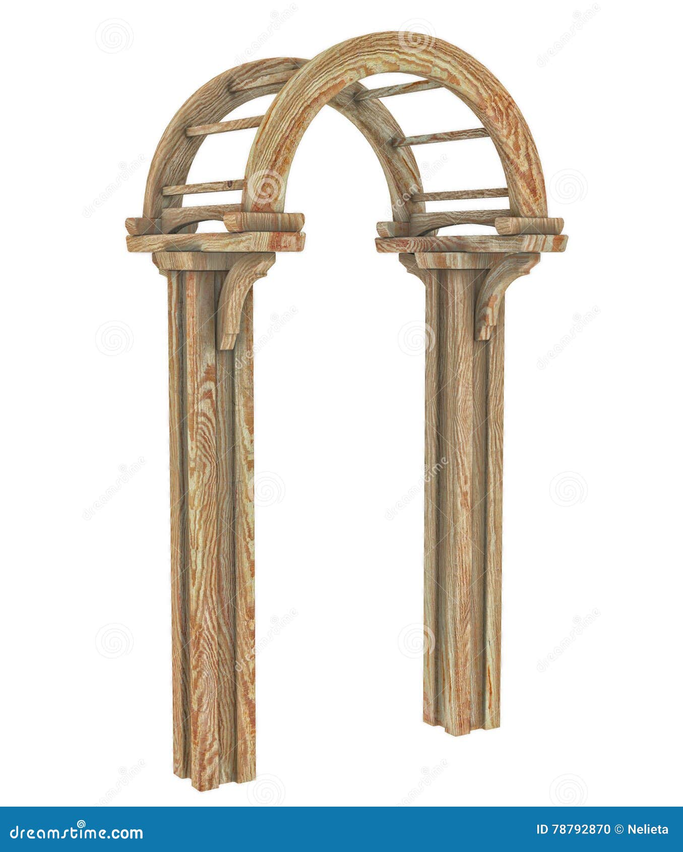 Wooden Arch 3d stock illustration. Illustration of white - 78792870