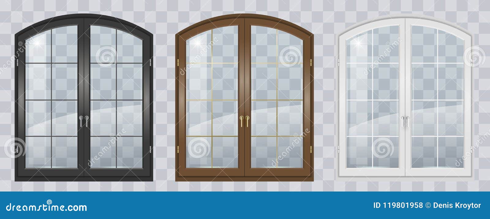 Wooden arched window stock illustration. Illustration of classic ...