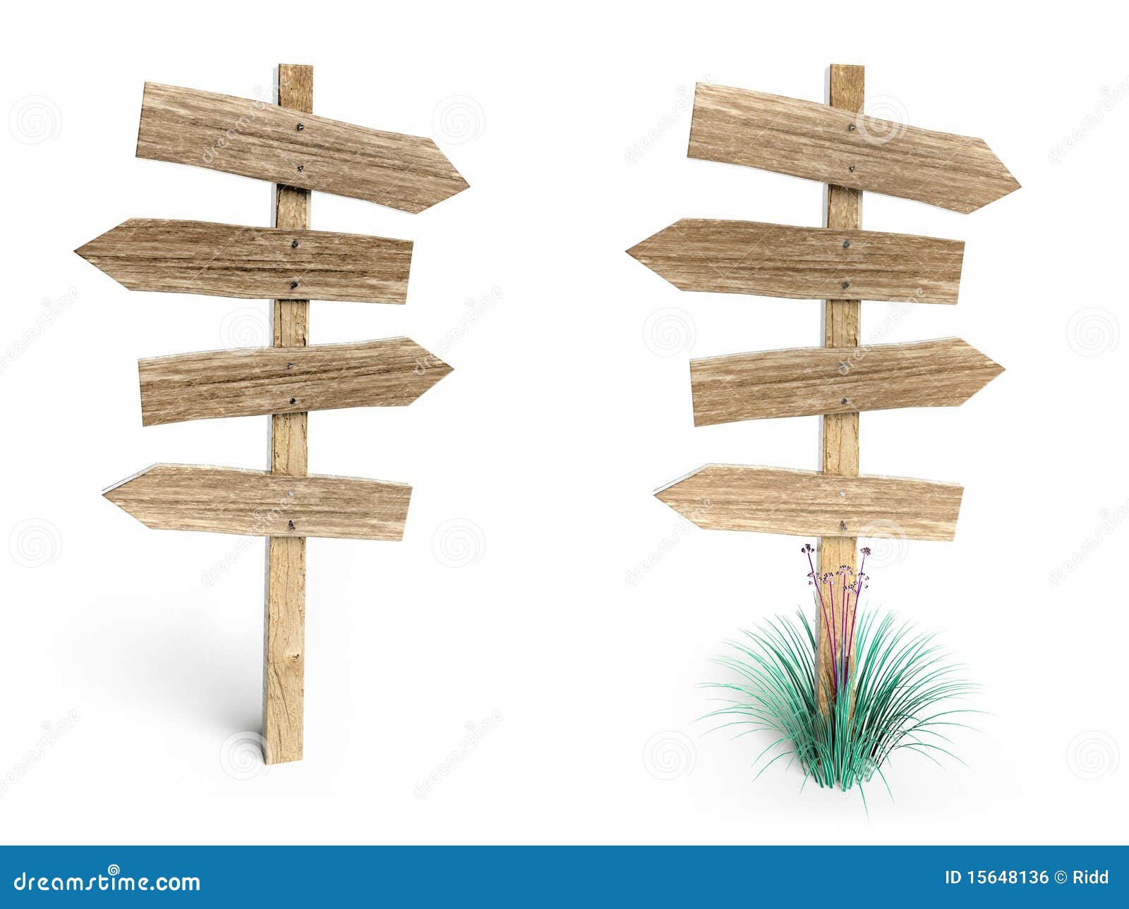 Wooden Arrow Signs, Wood Direction Boards Vector Illustration ...