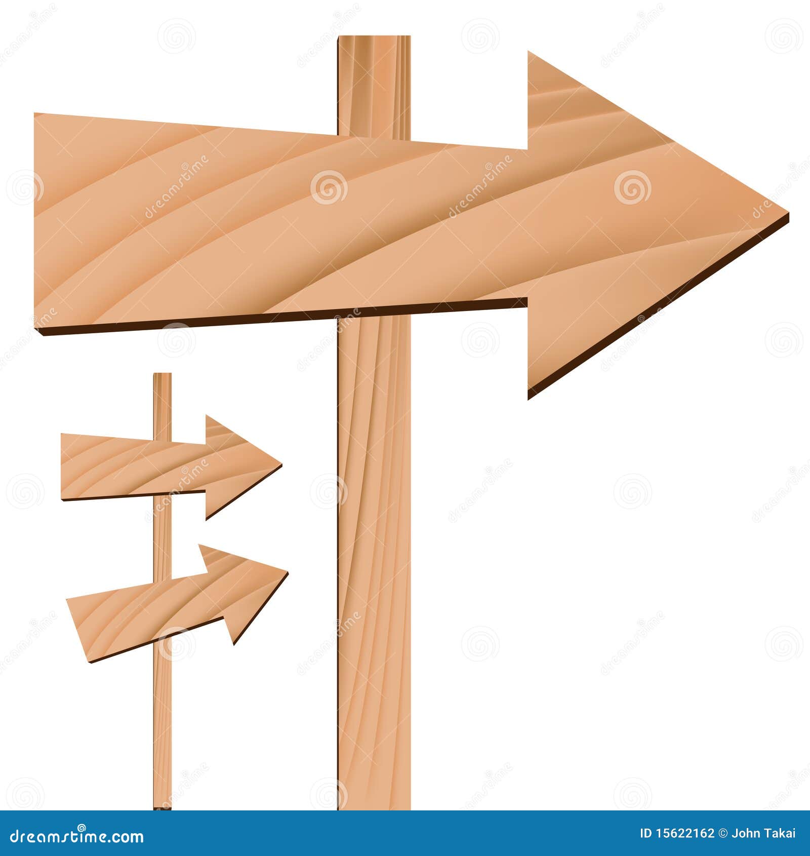 Wooden Arrow Signs, Wood Direction Boards Vector Illustration ...