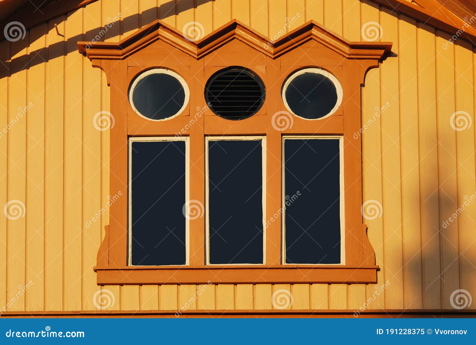 Wooden Attic Window stock image. Image of architecture - 191228375
