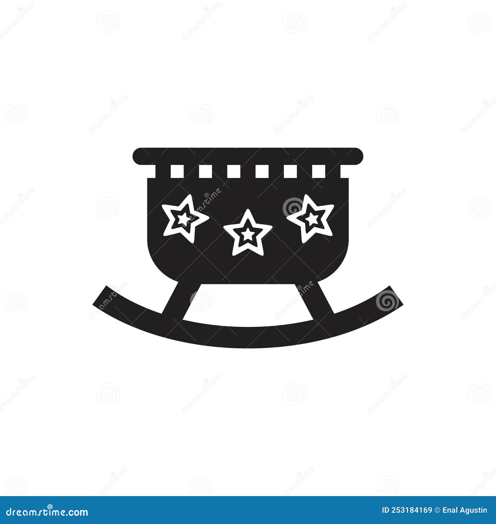 Wooden Baby Cradle Icon Logo Design Stock Vector - Illustration of ...