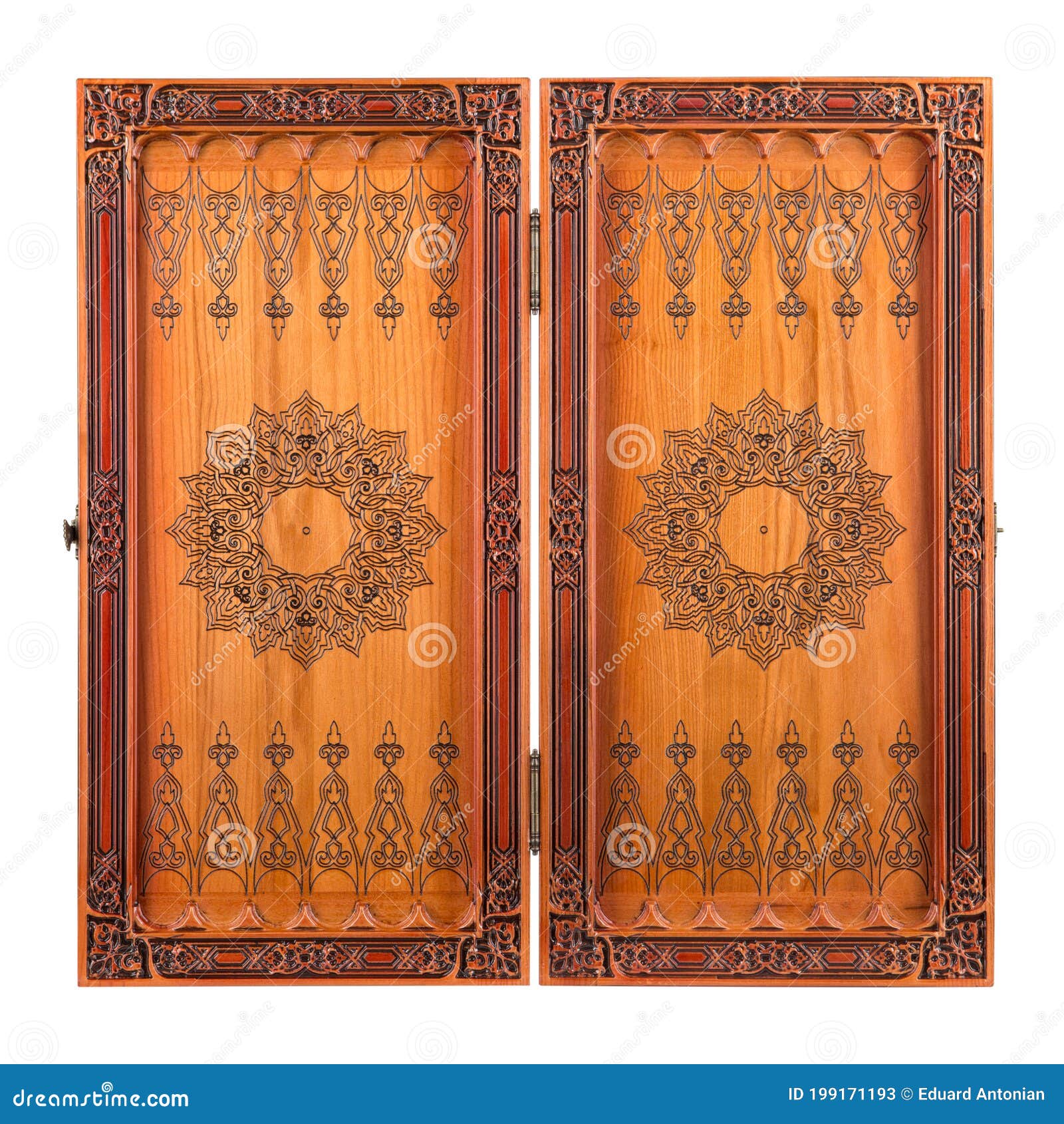 Wooden Backgammon Board, Front View Stock Image - Image of ...