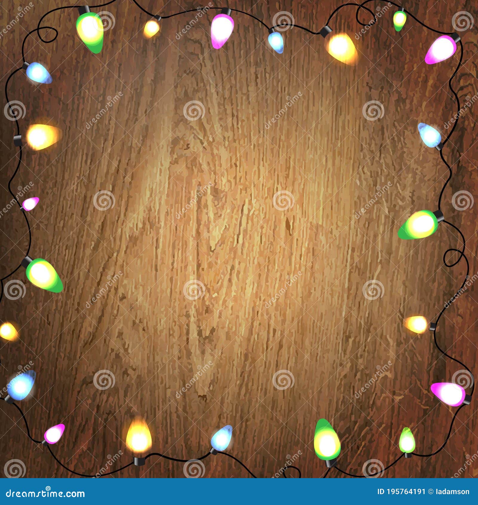 Wooden Background Color Bulb Garland Stock Vector - Illustration of ...