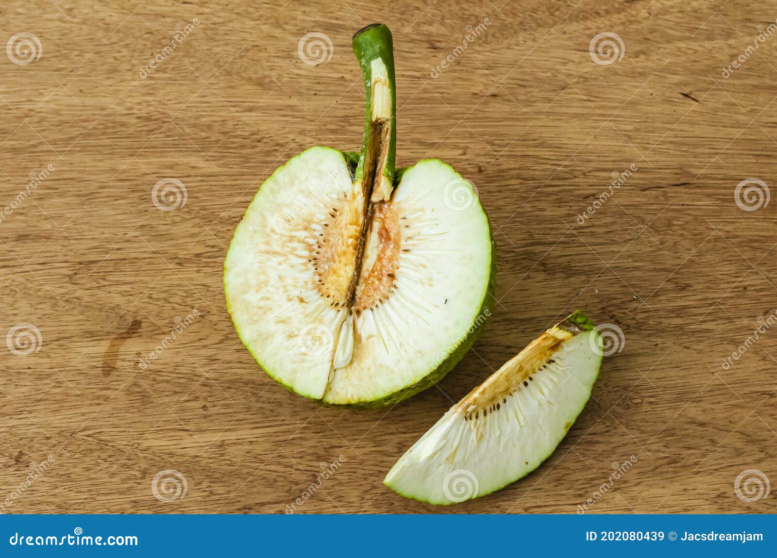 Closeup Cross Section of Cut Breadfruit Stock Image - Image of healthy ...