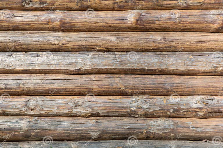 Wooden Background from Horizontal Logs Stacked in Parallel Stock Image ...