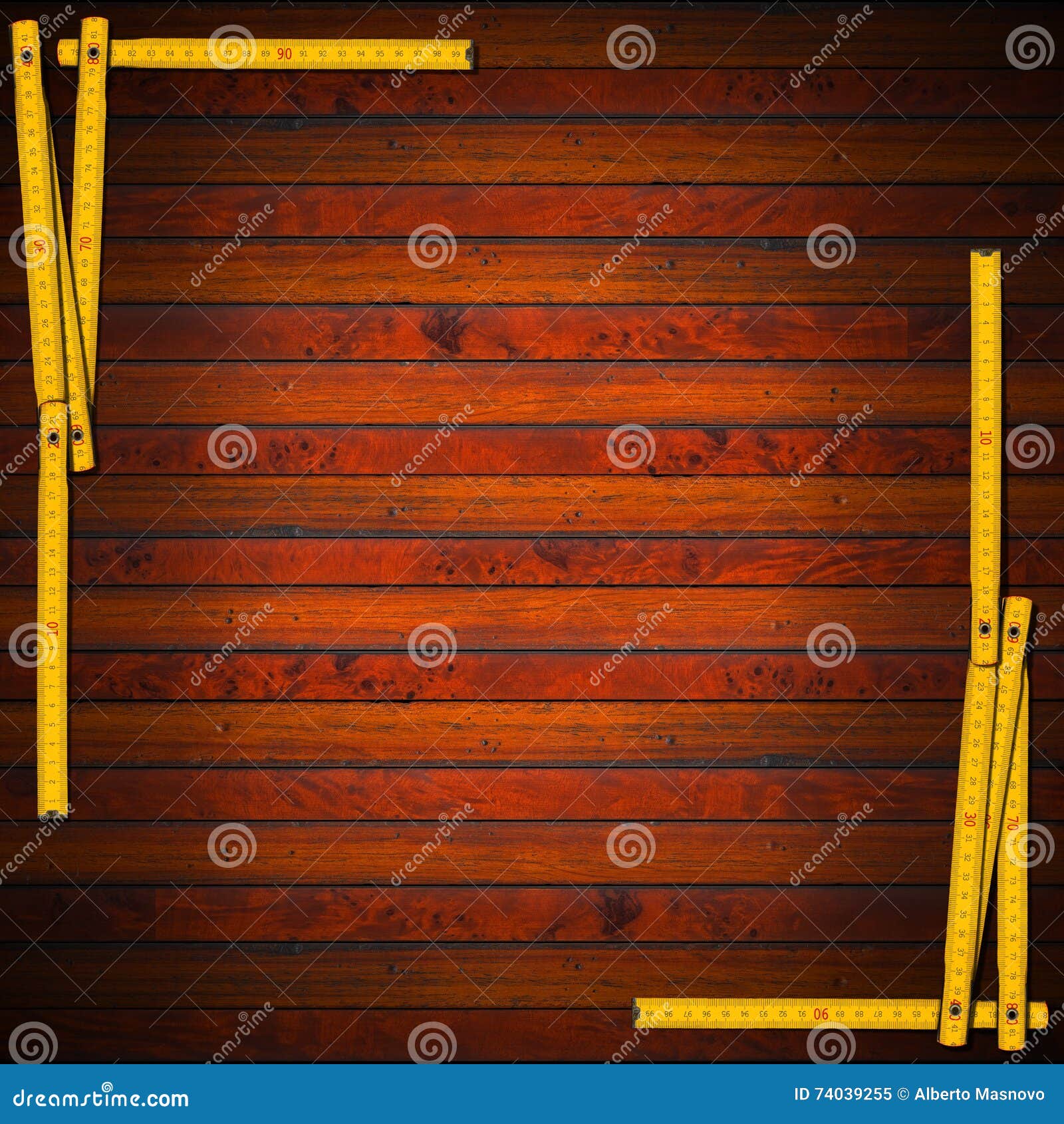 Wooden Background with Ruler Frame Stock Illustration - Illustration of ...
