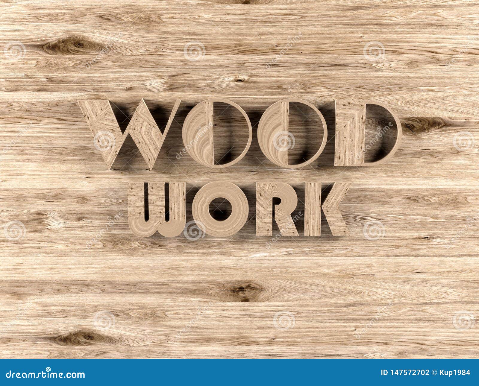 Wooden Background with Text of Woodwork, 3D Illustration Stock ...
