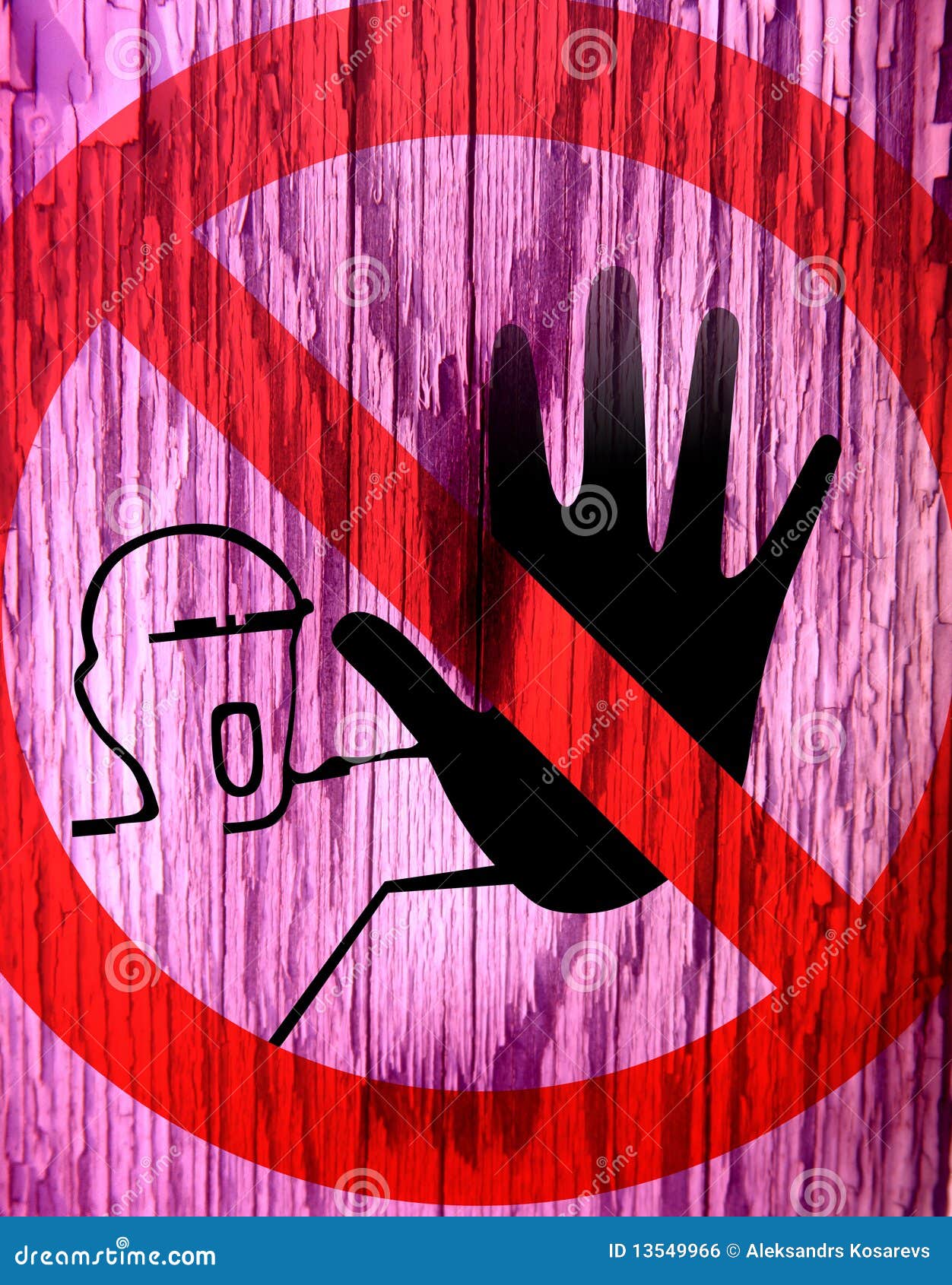 Wooden Background with Warning Sign Stock Illustration - Illustration ...