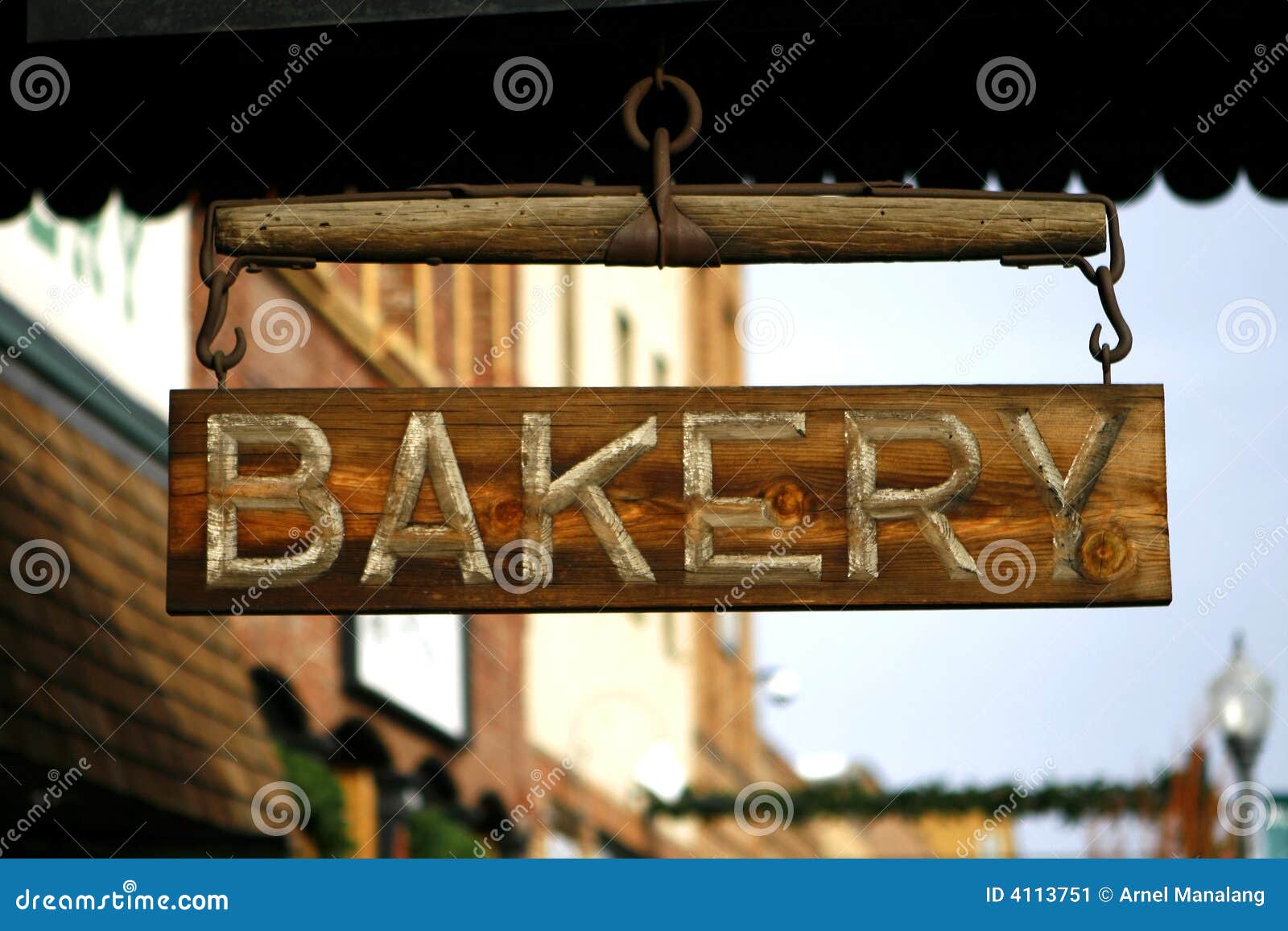 Wooden Bakery Sign stock image. Image of truckee, sign - 4113751