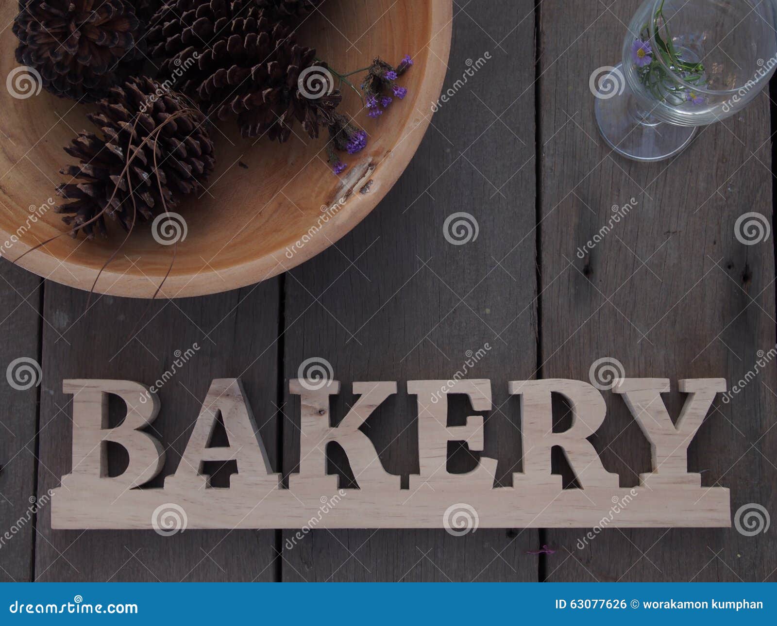 Wooden bakery sign stock photo. Image of scrollsaw, pinewood - 63077626