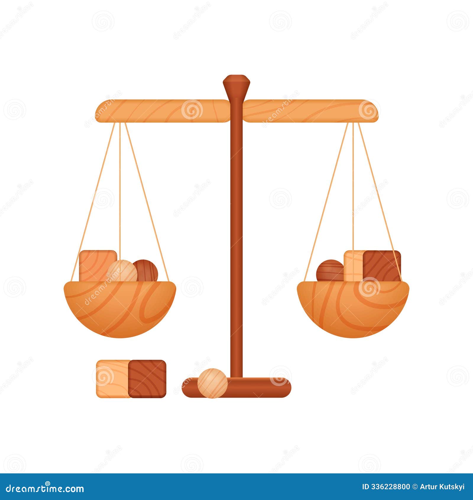 A Wooden Balance Scale Featuring Two Doves, Symbolizing Peace, Equality ...