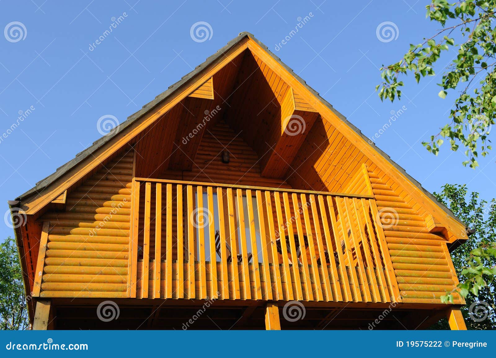 Wooden balcony stock photo. Image of summer, landscape - 19575222