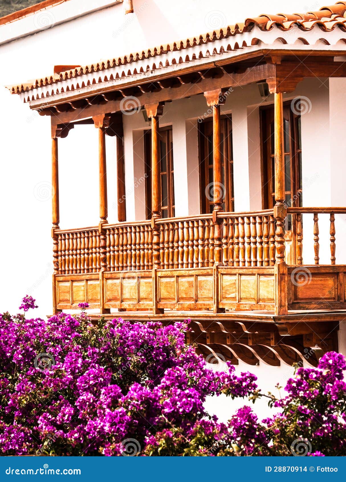 Wooden balcony stock photo. Image of single, open, elegance - 28870914