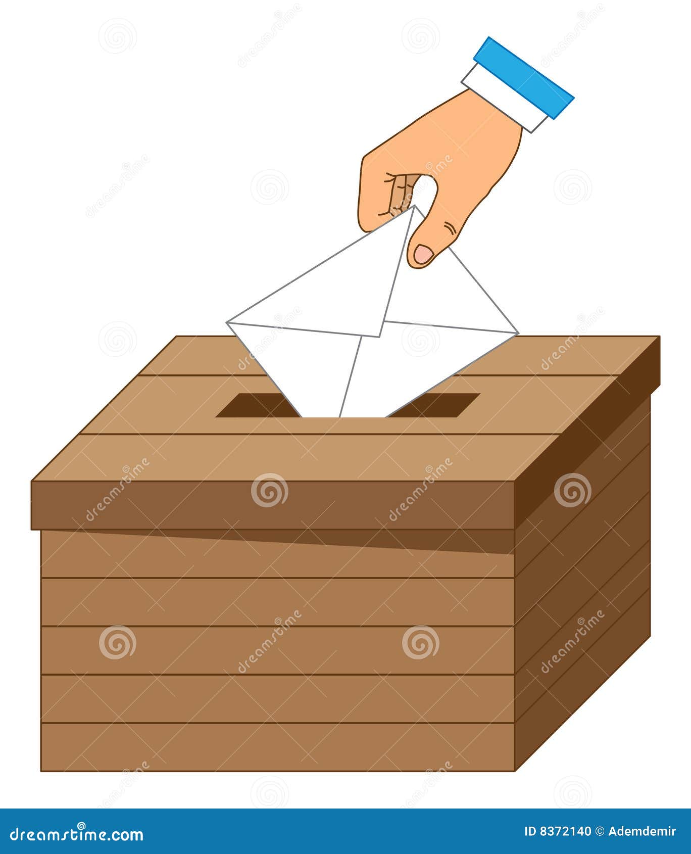 Wooden Ballot Box With A Vote Letter Vector Illustration ...