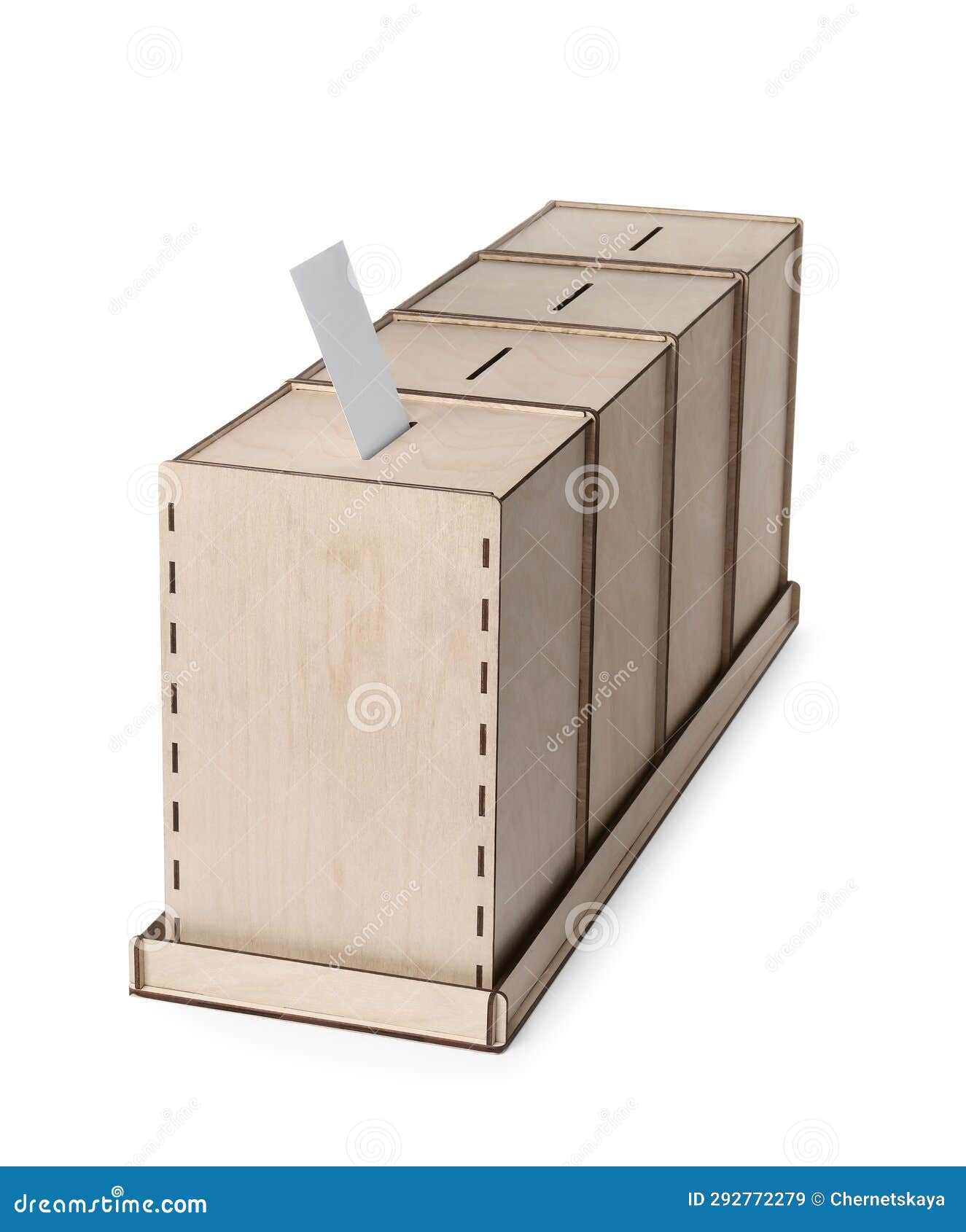 Wooden Ballot Boxes with Vote Isolated on White Stock Image - Image of ...